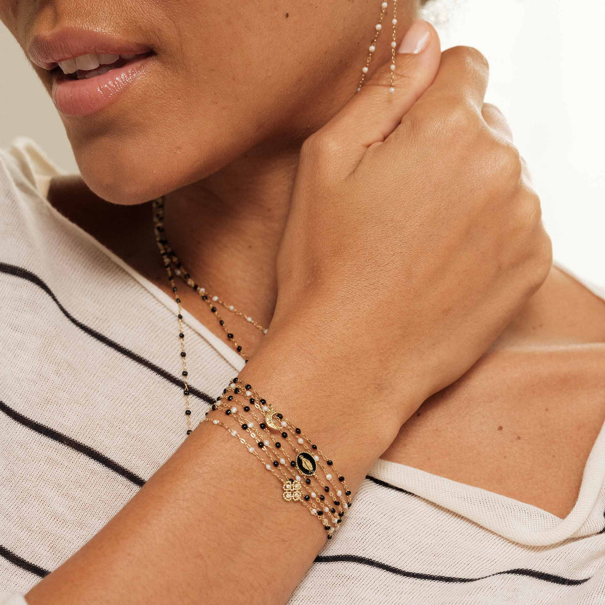 Bracelet opale Lucky Trèfle, diamants, or jaune, 17 cm – Gigi Clozeau ...