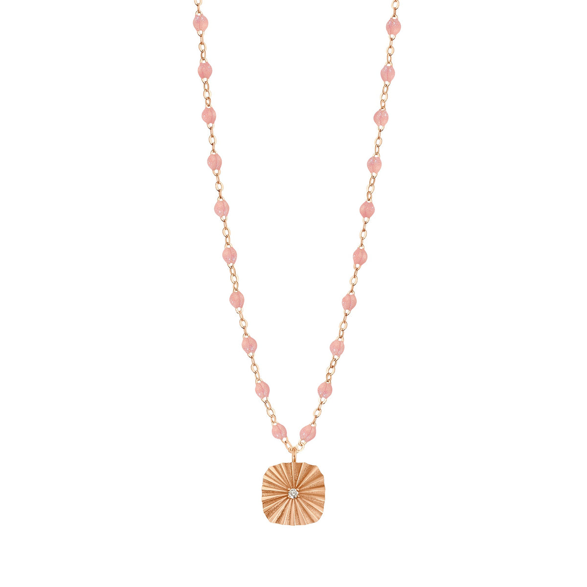 Collier blush Miss Lumière diamant, or rose, 42 cm – Gigi Clozeau ...
