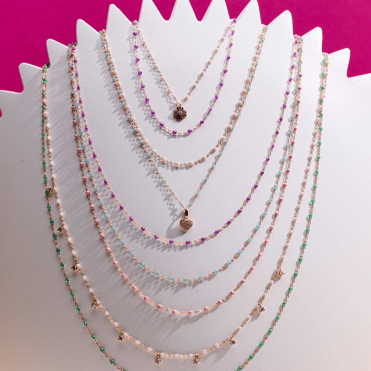 Collier opale Trèfle Lumière, diamant, or rose, 42 cm – Gigi Clozeau ...